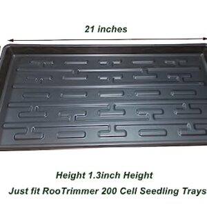 RooTrimmer 10Pcs Seedling Trays Seed Starter 1020 Tray, Plant Grow Kit Greenhouse with Humidity Domes and 200 Cell Seedling Trays