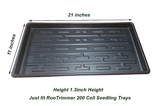 RooTrimmer 10Pcs Seedling Trays Seed Starter 1020 Tray, Plant Grow Kit Greenhouse with Humidity Domes and 200 Cell Seedling Trays