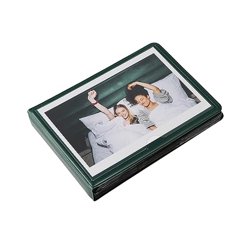 Small 4x6 Photo Album Holds 28+1 Horizontal Photographs,Mini Capacity Photo Book With Premium Vegan Leather Cover,Great For Weddings,Anniversary,Family and Baby Books. (Hunter Green)