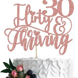 BIABISD 30 Flirty & Thriving Cake Topper ， Talk Thirty to Me Cake Topper ，Dirty 30 Cake Topper，Happy 30th Birthday Party Decorations Supplies