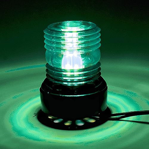 HAIWEN 12V Waterproof Navigation Light All Round 360 Degree 3 Color LED Anchor Light Sailing Light Side Bow Lights for Marine Boat & Yacht (Light Color: Green)