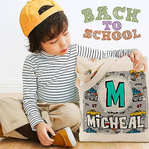 Personalized Back to School Tote Bag for Kids, Custom Totes for Girls and Boys, Gift for First Day of School, Children Book Bags, Get Ready for School Gifts for Kids Name Tote