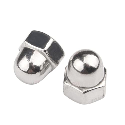 ZIFARM Nuts, Nuts M3 M4 304 Stainless Steel Decorative Cap Blind Nuts Caps Covers Hex Dome Acorn Nut (Size : M3)