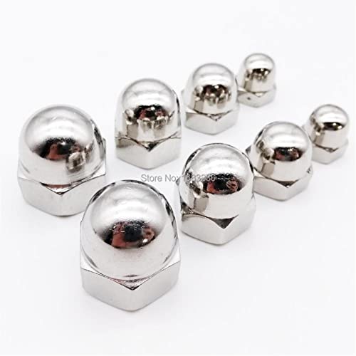 ZIFARM Nuts, 2pcs Stainless Steel Hex Acorn Nut Cap Decorative Cover Dome Nuts (Size : M5)