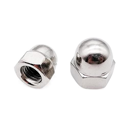 ZIFARM Nuts, 2pcs Stainless Steel Hex Acorn Nut Cap Decorative Cover Dome Nuts (Size : M5)