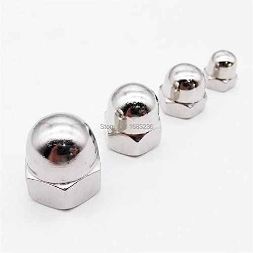 ZIFARM Nuts, 2pcs Stainless Steel Hex Acorn Nut Cap Decorative Cover Dome Nuts (Size : M5)