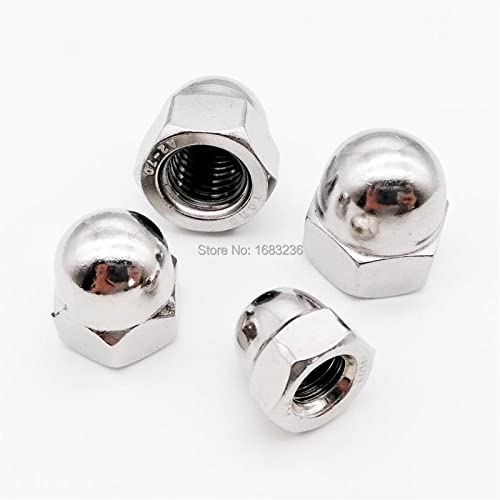 ZIFARM Nuts, 2pcs Stainless Steel Hex Acorn Nut Cap Decorative Cover Dome Nuts (Size : M5)