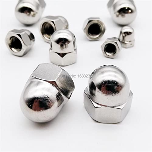 ZIFARM Nuts, 2pcs Stainless Steel Hex Acorn Nut Cap Decorative Cover Dome Nuts (Size : M5)