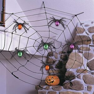 Halloween Spider Prank Toys 6 Pack Plastic Spider Web Decoration Realistic Fake for Halloween Haunted House Spooky and Creepy Themed Party Supplies