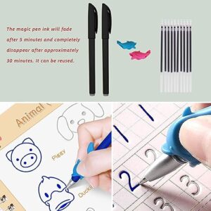 Reusable Grooved Handwriting Workbooks,Magic Copybook,Magic Writing Practice Copy Books, to Help Children Improve Their Handwriting Ink Practice Age 3-8 ​Calligraphy for Kids(5 Books with Pens)