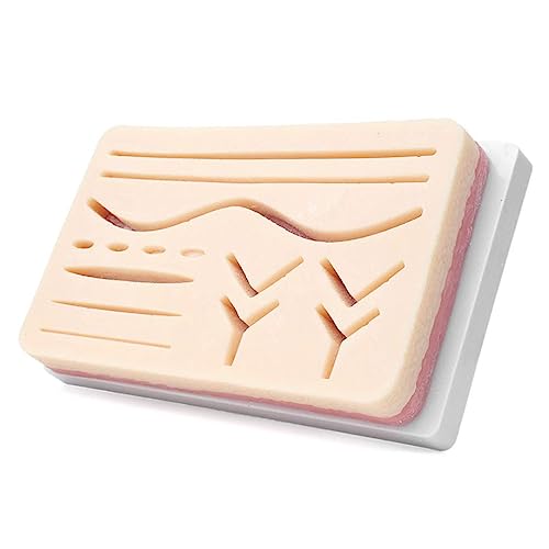 BYBEST Anatomy Models Traumatic Skin Suture Training Model Pad with Wound Silicone Suture Practice Pad Teaching Equipment Training Skin Model Study Tools