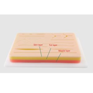 BYBEST Anatomy Models Traumatic Skin Suture Training Model Pad with Wound Silicone Suture Practice Pad Teaching Equipment Training Skin Model Study Tools