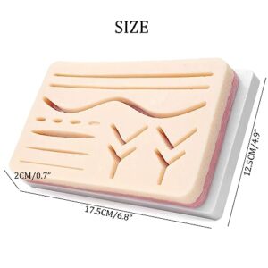 BYBEST Anatomy Models Traumatic Skin Suture Training Model Pad with Wound Silicone Suture Practice Pad Teaching Equipment Training Skin Model Study Tools