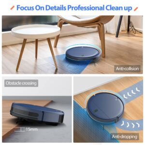 Robot Vacuum and Mop Combo, Robotic Vacuum Cleaner with Alexa/WiFi/App, 2 in 1 Mopping Robot Vacuum with Water Tank and Dustbin, Self-Charging, Slim, Ideal for Low Pile Carpet, Hard Floor, Pet Hair