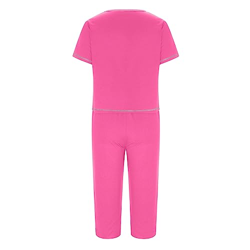 Today Deals Prime, Gamivas 2 Piece Sets for Women Plus Size Casual Floral Short Sleeve Tops Loose Pant, Pink Pajama Sets, Lightning Deals Of Today Prime Clearance