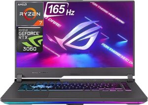 asus 2023 newest rog strix g15 gaming laptop, 15.6" 2k 165hz ips display, amd ryzen 7 6800h, nvidia geforce rtx 3060, 32gb ddr5 ram, 2tb ssd, wi-fi 6e, bluetooth, backlit keyboard, windows 11 home