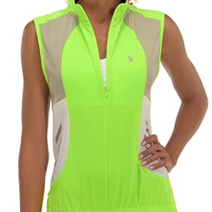 Little Donkey Andy Women's Bike Vests Sleeveless Cycling Jerseys Shirts Breathable 4 Rear Pockets Fluorescent Yellow M