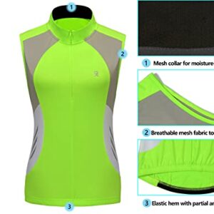 Little Donkey Andy Women's Bike Vests Sleeveless Cycling Jerseys Shirts Breathable 4 Rear Pockets Fluorescent Yellow M