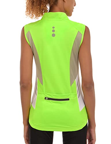 Little Donkey Andy Women's Bike Vests Sleeveless Cycling Jerseys Shirts Breathable 4 Rear Pockets Fluorescent Yellow M