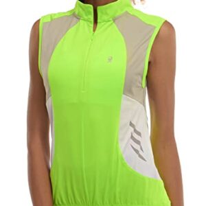 Little Donkey Andy Women's Bike Vests Sleeveless Cycling Jerseys Shirts Breathable 4 Rear Pockets Fluorescent Yellow M