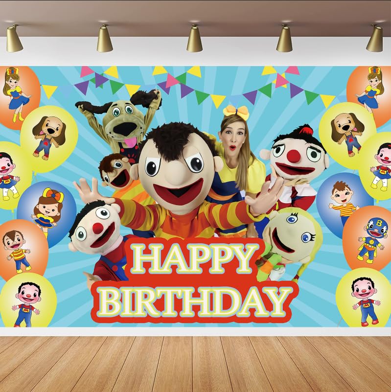 Beto y Bely Birthday Party Supplies,5x3 ft Beto y Bely Cartoon Happy Birthday Baby Shower Banner.Suitable for boys'girl Birthday Party Decoration.