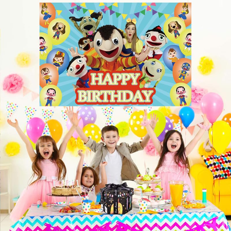 Beto y Bely Birthday Party Supplies,5x3 ft Beto y Bely Cartoon Happy Birthday Baby Shower Banner.Suitable for boys'girl Birthday Party Decoration.