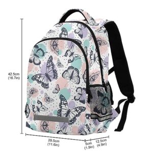 JHKKU Tie Dye Butterfly Backpack for Girls Boys School Bags Teen Personalized Bookbag, Lightweight Laptop Bag Travel Backpacks