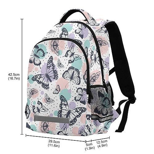 JHKKU Tie Dye Butterfly Backpack for Girls Boys School Bags Teen Personalized Bookbag, Lightweight Laptop Bag Travel Backpacks