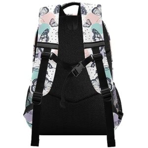 JHKKU Tie Dye Butterfly Backpack for Girls Boys School Bags Teen Personalized Bookbag, Lightweight Laptop Bag Travel Backpacks