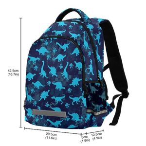 JHKKU Blue Cartoon Dinosaur Backpack for Girls Boys School Bags Teen Personalized Bookbag, Lightweight Laptop Bag Travel Backpacks