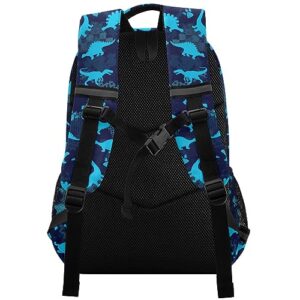 JHKKU Blue Cartoon Dinosaur Backpack for Girls Boys School Bags Teen Personalized Bookbag, Lightweight Laptop Bag Travel Backpacks