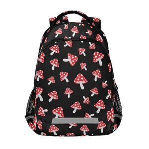 jhkku mushroom print backpack for girls boys school bags teen personalized bookbag, lightweight laptop bag travel backpacks