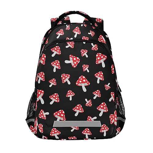 JHKKU Mushroom Print Backpack for Girls Boys School Bags Teen Personalized Bookbag, Lightweight Laptop Bag Travel Backpacks