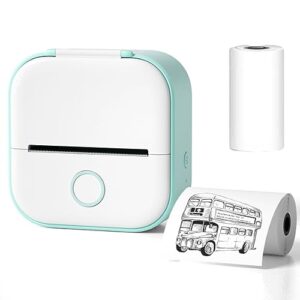 soputry mini pocket printer, 2023 new inkless sticky note printer bluetooth sticker printer, portable photo printer pocket thermal printer for diy scrapbook (green)