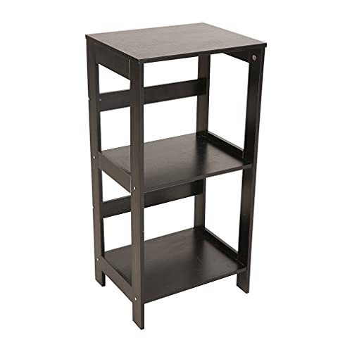 Bookshelf Organizer 3 Tier, Black Bookcase 2 Shelf, End Table Side Table with Storage Rack Nightstand for Livingroom Home Office Kitchen