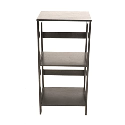 Bookshelf Organizer 3 Tier, Black Bookcase 2 Shelf, End Table Side Table with Storage Rack Nightstand for Livingroom Home Office Kitchen