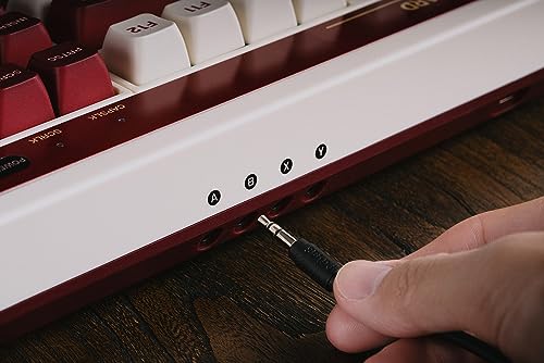 8BitDo Retro Mechanical Keyboard, Bluetooth/2.4G/USB-C Hot Swappable Gaming Keyboard with 87 Keys, Dual Super Programmable Buttons for Windows and Android - Fami Edition