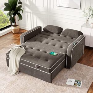 erye 3-in-1 upholstered futon sofa loveseat convertible sleeper couch bed,2-seaters sofa & couch soft cushions love seat daybed for small space living room sets