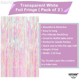 KatchOn, XtraLarge Iridescent Backdrop with Bride Balloons Rose Gold Set - 40 Inch, Pack of 4 | Diamond Ring Balloon, Bride Balloons Bachelorette Party Decorations | Iridescent Party Backdrop Decor