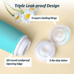 PACKISM TSA Approved Toiletry Bottles - 9 Pack Leakproof 3.4oz Silicone Travel Bottles for Toiletries, Travel Accessories with Clear Makeup Bags for Shampoo Conditioner Lotion Body Wash BPA Free