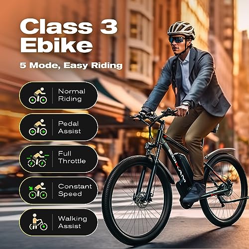 Electric Bikes for Adults, 27.5''/29'' Class 3 Ebike with 750w 48v Brushless Motor and 15Ah/16Ah Battery, 7/21-Speed Gear, 32mph Throttle, 35 Mileage, Pedal Assisted Electric Moped for Commuter