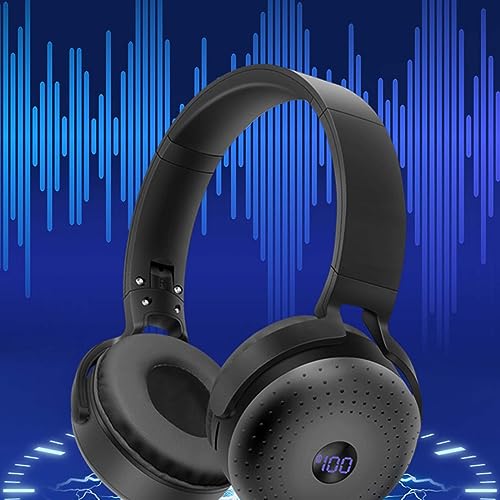 topliu Noise-Cancelling Over Ear Bluetooth Headphones - Digital Display Head-Mounted Headset - Wireless Headphones for Sports Game Music - Support Wired Connect/TF Card (Not Included)