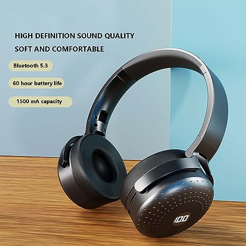 topliu Noise-Cancelling Over Ear Bluetooth Headphones - Digital Display Head-Mounted Headset - Wireless Headphones for Sports Game Music - Support Wired Connect/TF Card (Not Included)