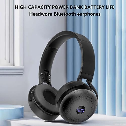 topliu Noise-Cancelling Over Ear Bluetooth Headphones - Digital Display Head-Mounted Headset - Wireless Headphones for Sports Game Music - Support Wired Connect/TF Card (Not Included)