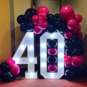 Pink Halloween Party Balloons Decoration, 126PCS Hot Pink Rose Red Black Balloon Garland Arch Kit for Halloween Day Girls Princess Birthday Wedding Baby Shower Bachelorette Bride To Be Party Decor…