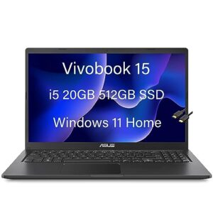 asus vivobook s15 15.6" fhd ips (intel core i5-1135g7, 20gb ram, 512gb pcie ssd, iris xe graphics) business laptop, wi-fi, ist cable, type-c, webcam, numeric keypad, win 11 home, f1500ea-wb51, black