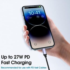 TechMatte USB C to Lightning Cable Adapter, [2 Pack] 4 inch 27W PD Fast Charging Compatible with iPhone/iPad/iPod/AirPods