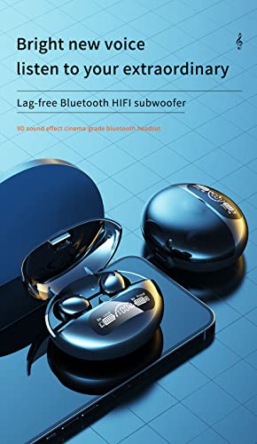 Bluetooth Headphones True Wireless Earbuds 48Hrs Playtime with Wireless Charging Case LED Power Display Wireless & Type-C Charging Waterproof in-Ear TWS Earphones for Phone Computer Laptop Sports m40