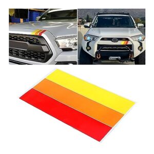 zipelo classic retro style tri-color stripe decal, car exterior or interior decoration for grille fender hood side skirt bumper dashboard side mirror, accessories for 4runner rav4 and more (red)