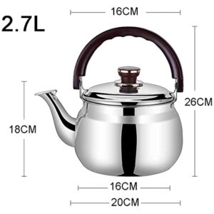 XENITE Classic Kettle Stove Top Whistling Kettle Whistling Kettle Large Capacity Anti-Scalding Handle Thick Stainless Steel Suitable for Various Stoves Camping Kettle Teapots